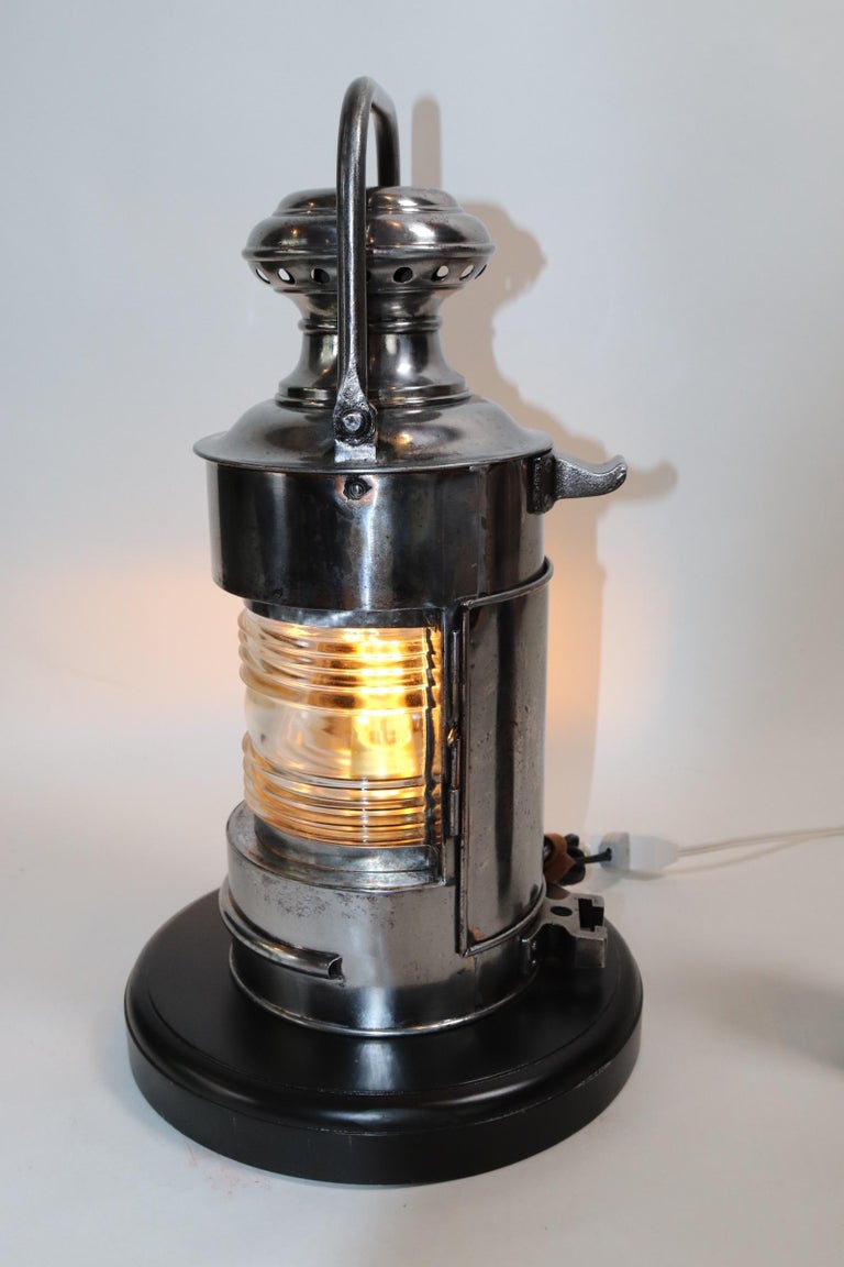 Polished Steel U.S. Navy Ships Lantern For Sale at 1stDibs