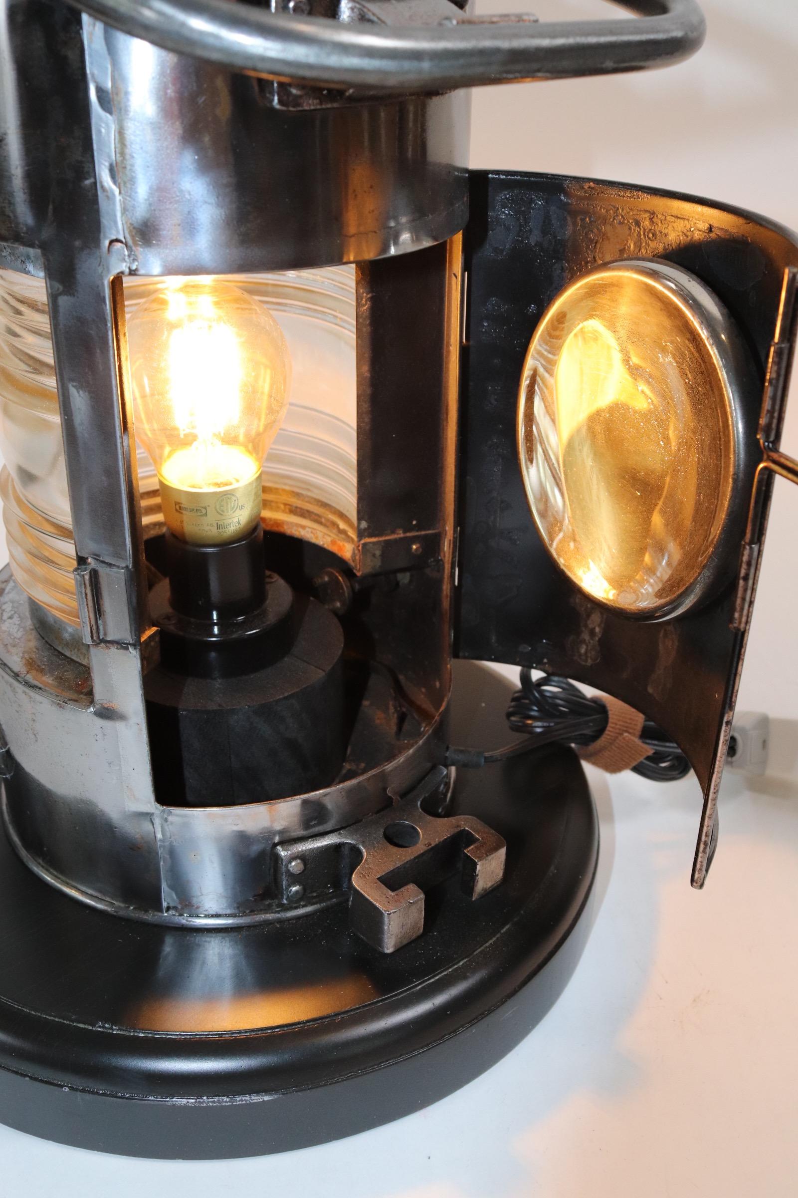 Polished Steel U.S. Navy Ships Lantern For Sale at 1stDibs