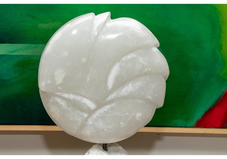 Polished Stone Abstract Sculpture on Stand For Sale at 1stDibs