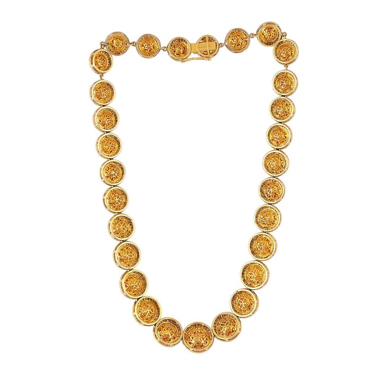 Single Line Polki Diamond Necklace With Graduating Diamod Size In ...