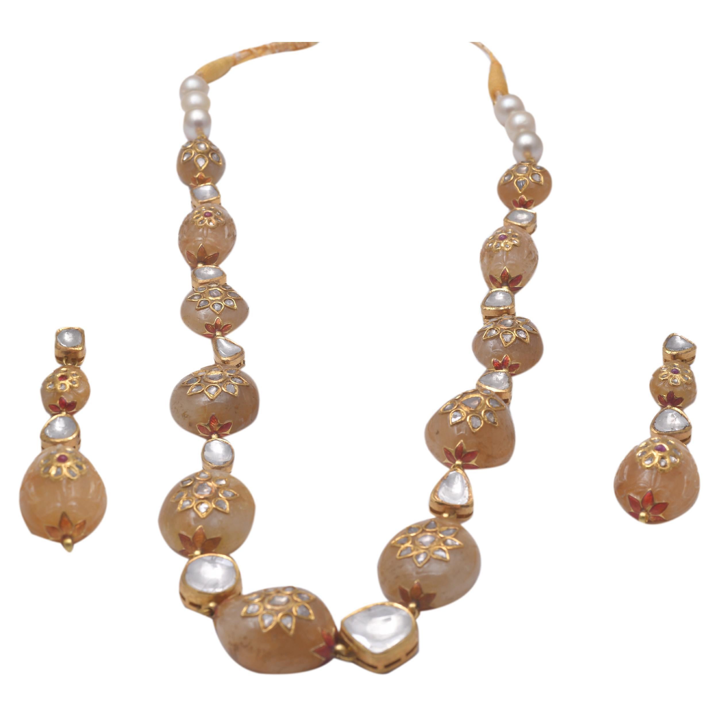 22K gold Navratan Set For Sale at 1stDibs | 22k navaratna necklace ...