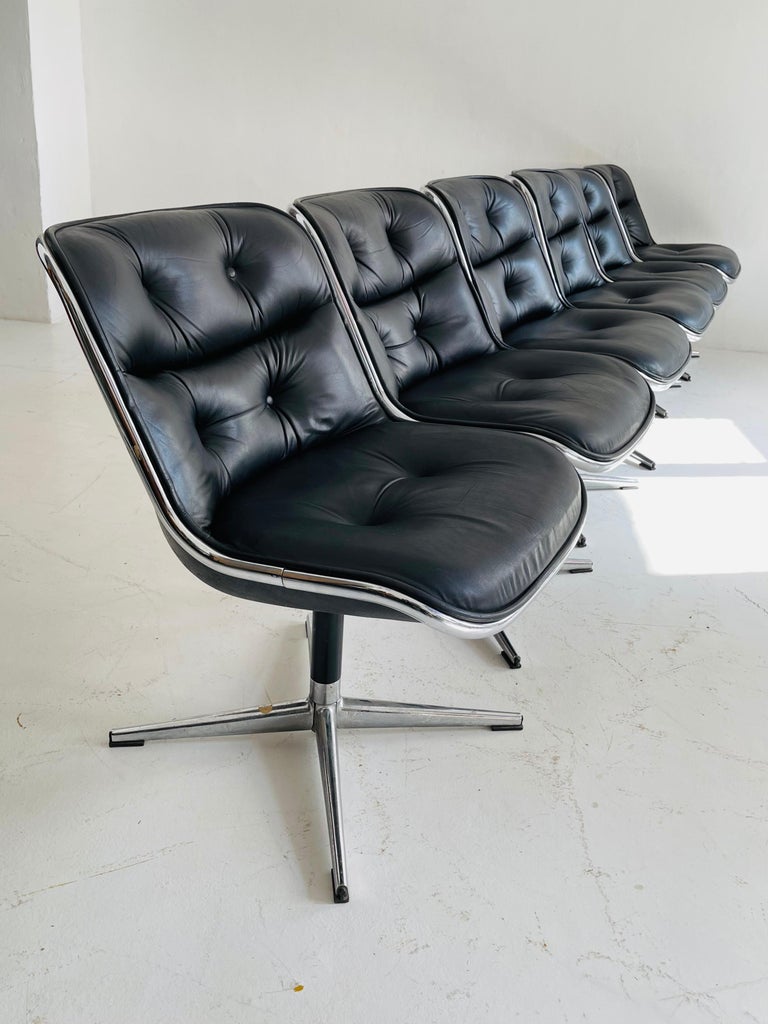 Pollack Executive Chair by Charles Pollack for Knoll Set of Six Leather ...
