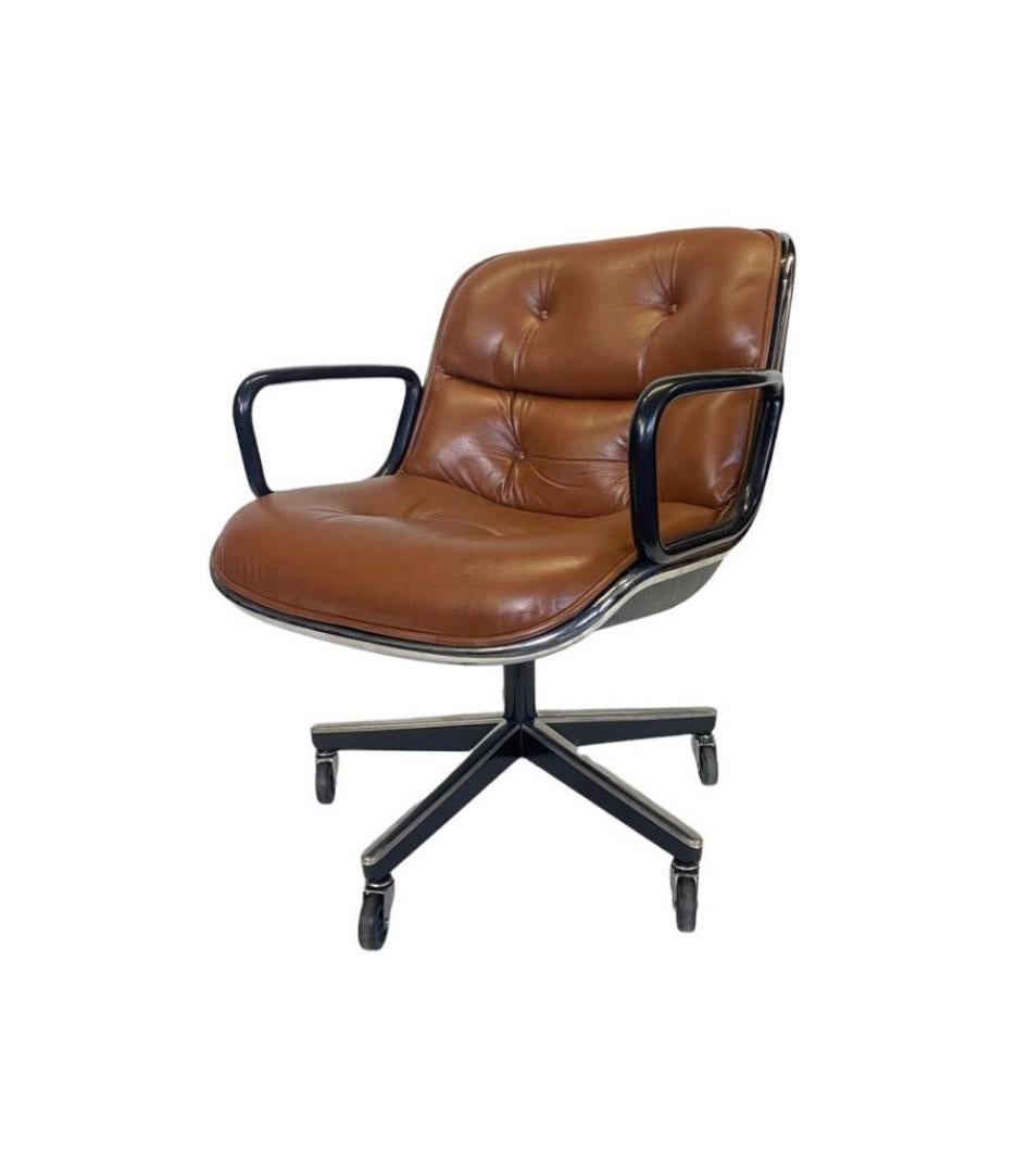 Pollock Executive Desk Chair in Brown Leather at 1stDibs