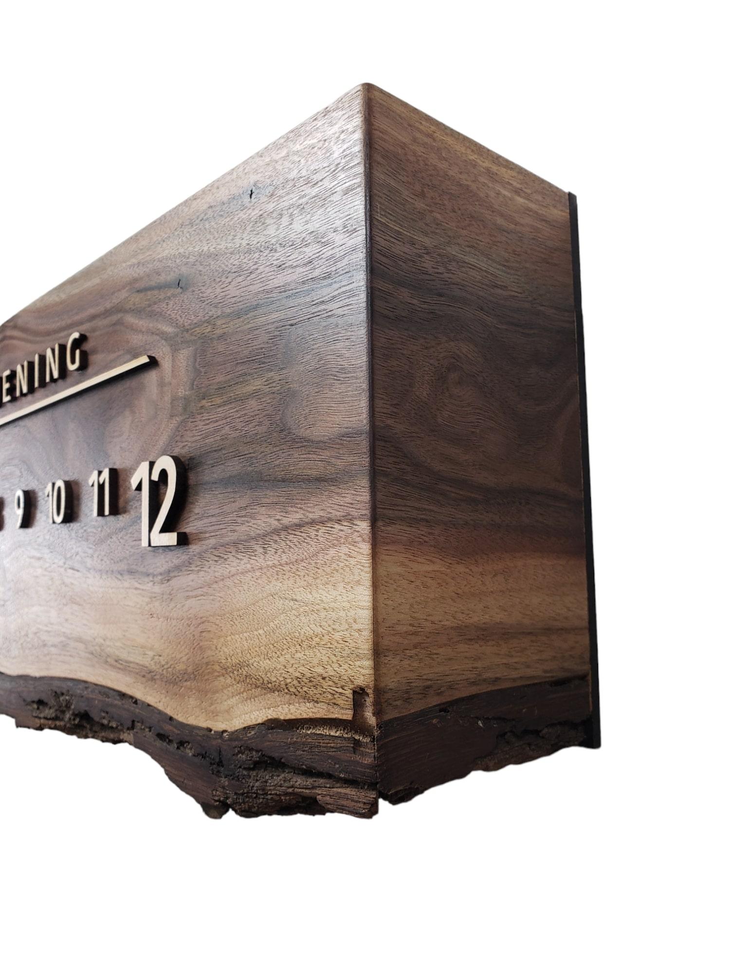 Pollux: 3-foot Walnut and Maple Linear Clock For Sale at 1stDibs