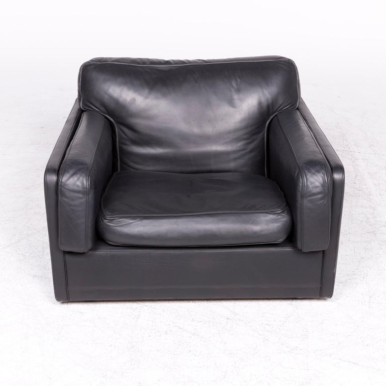Poltrona Frau Socrate Designer Leather Armchair Black Genuine Leather ...