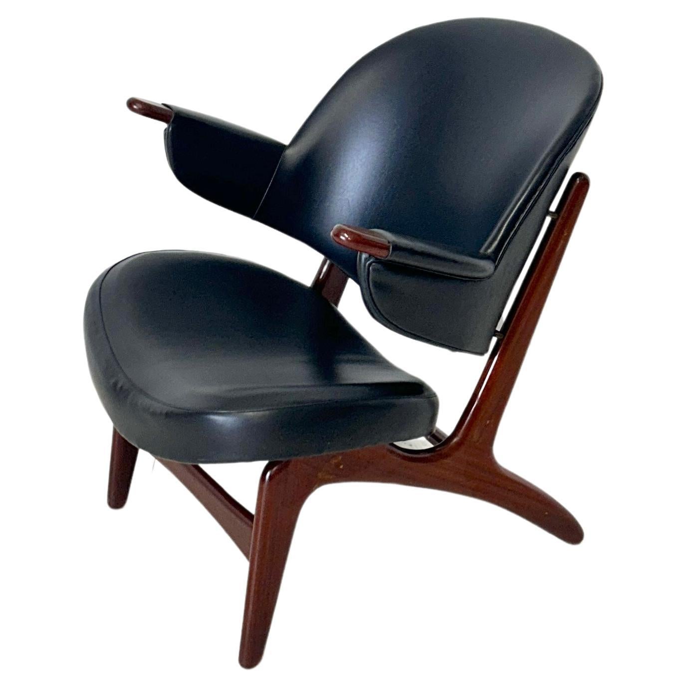 Poltroncina in pelle Arne Hovmand - Olsen, anni '60 For Sale at 1stDibs