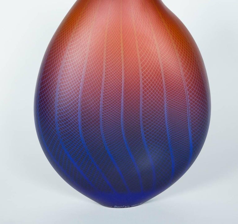 Polychromatic Interleave 005, a unique glass vessel in red and blue by ...