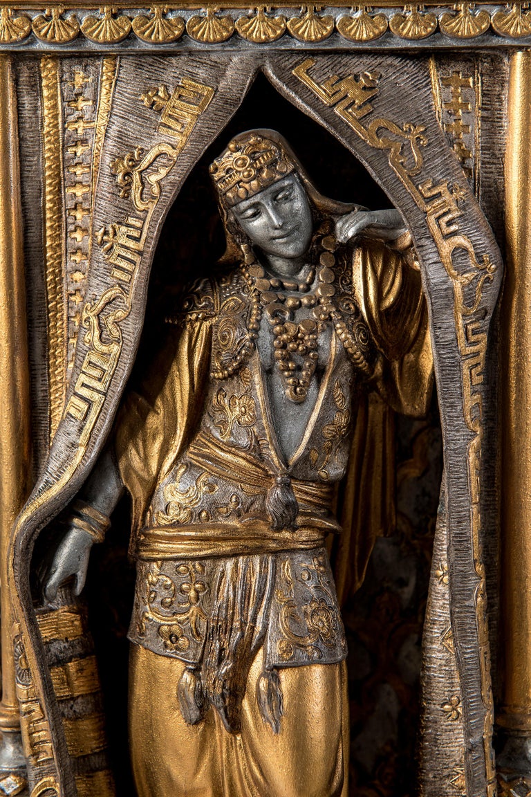 Polychrome Alloy Bronze Garniture, Orientalist Style, 1860 For Sale at ...