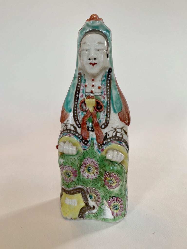 Polychrome Chinese Ceramic Figure For Sale at 1stDibs
