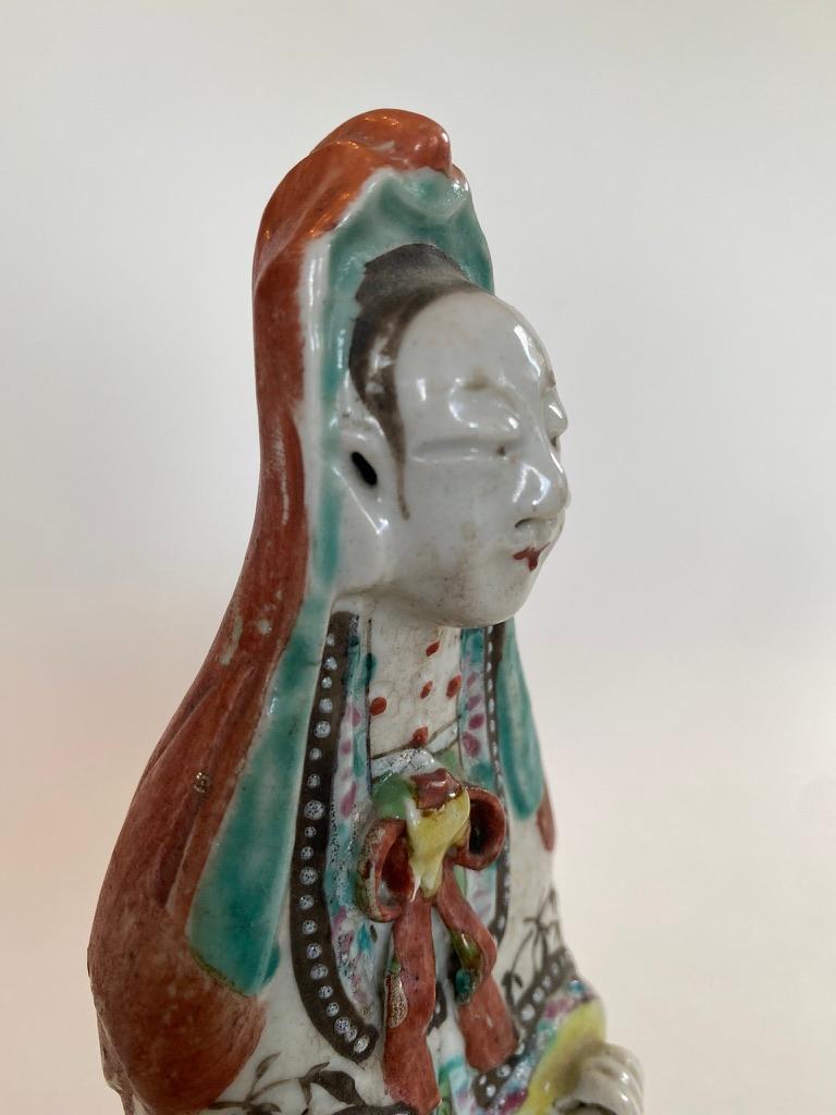 Polychrome Chinese Ceramic Figure For Sale at 1stDibs