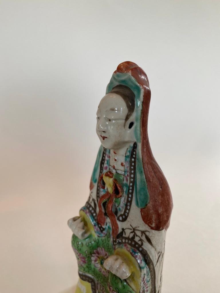 Polychrome Chinese Ceramic Figure For Sale at 1stDibs