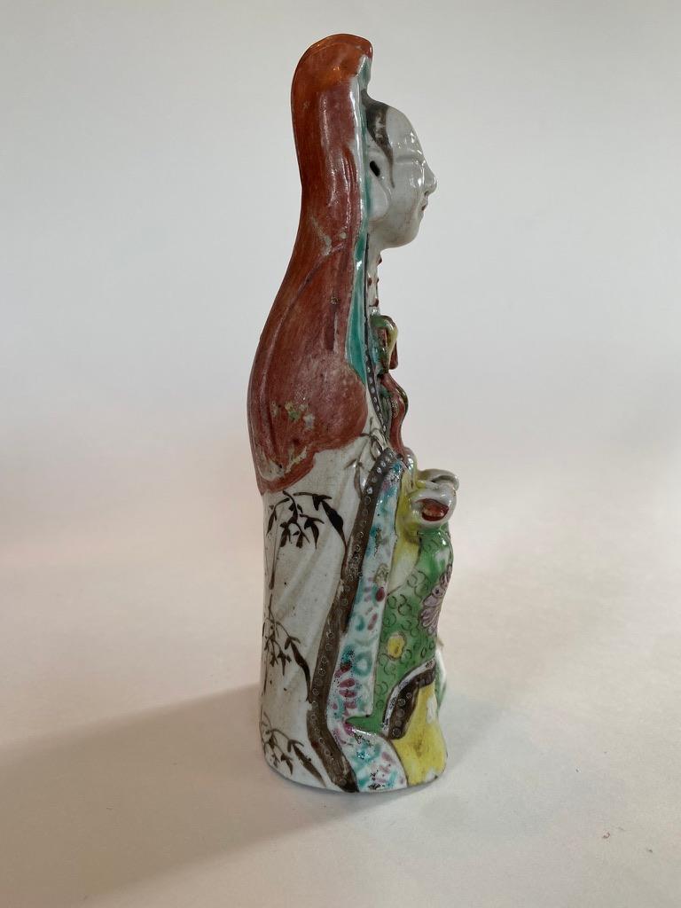 Polychrome Chinese Ceramic Figure For Sale at 1stDibs