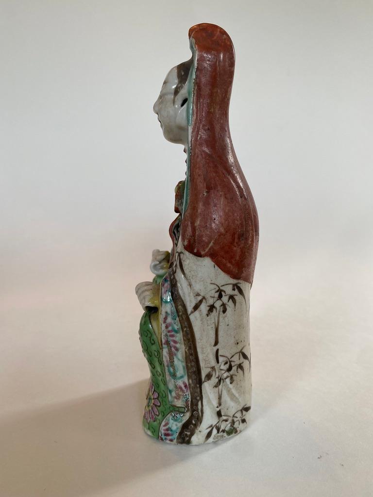 Polychrome Chinese Ceramic Figure For Sale at 1stDibs