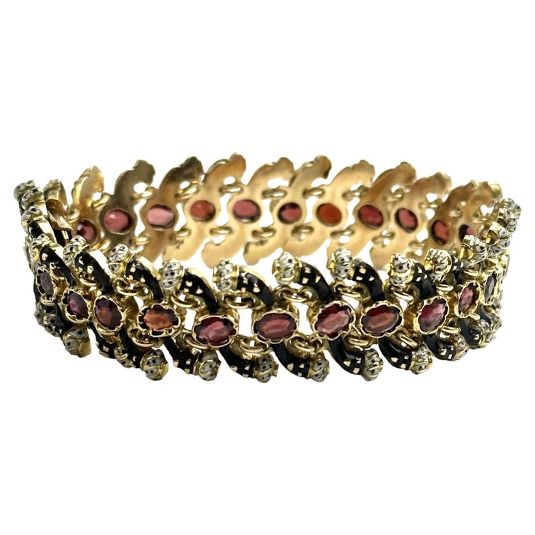 Polychrome Enamels "Moretti" Gold Bracelet For Sale at 1stDibs