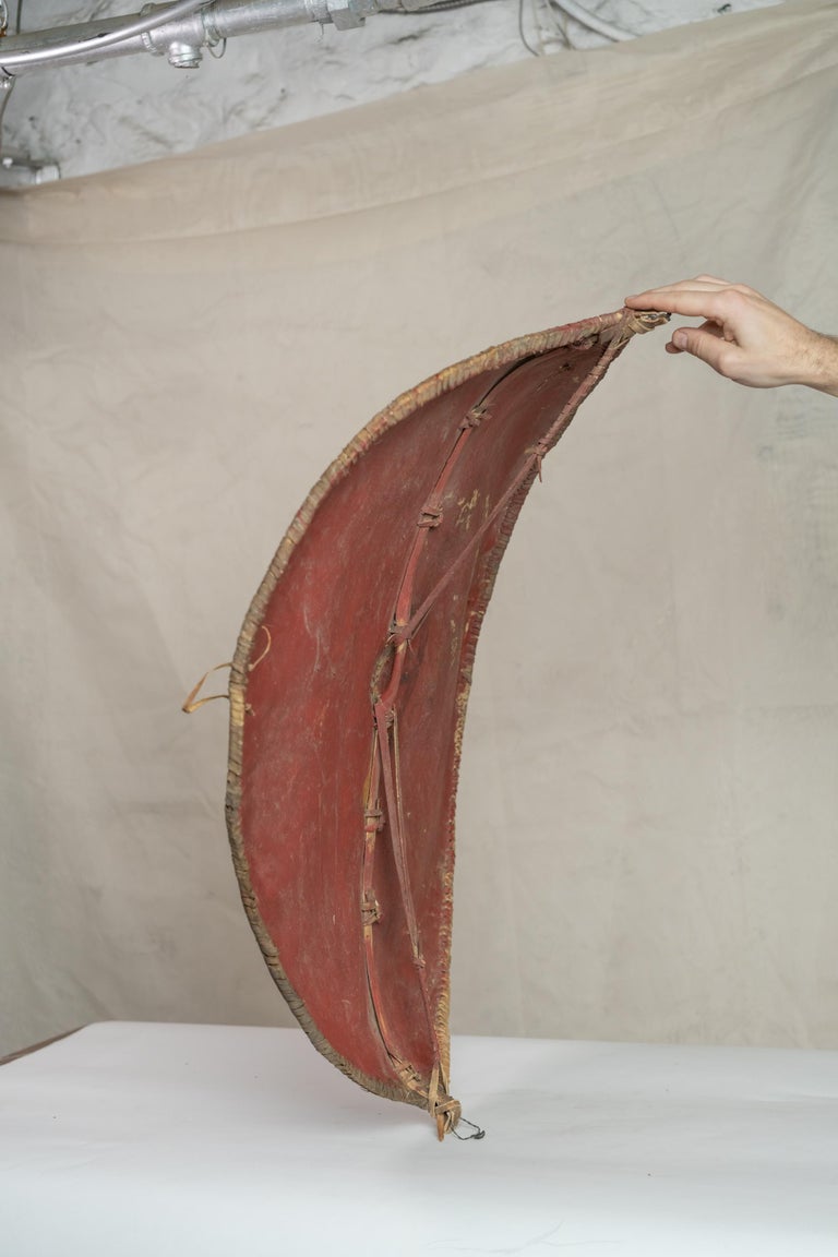 Polychrome Leather African Massai Tribe Shield at 1stDibs
