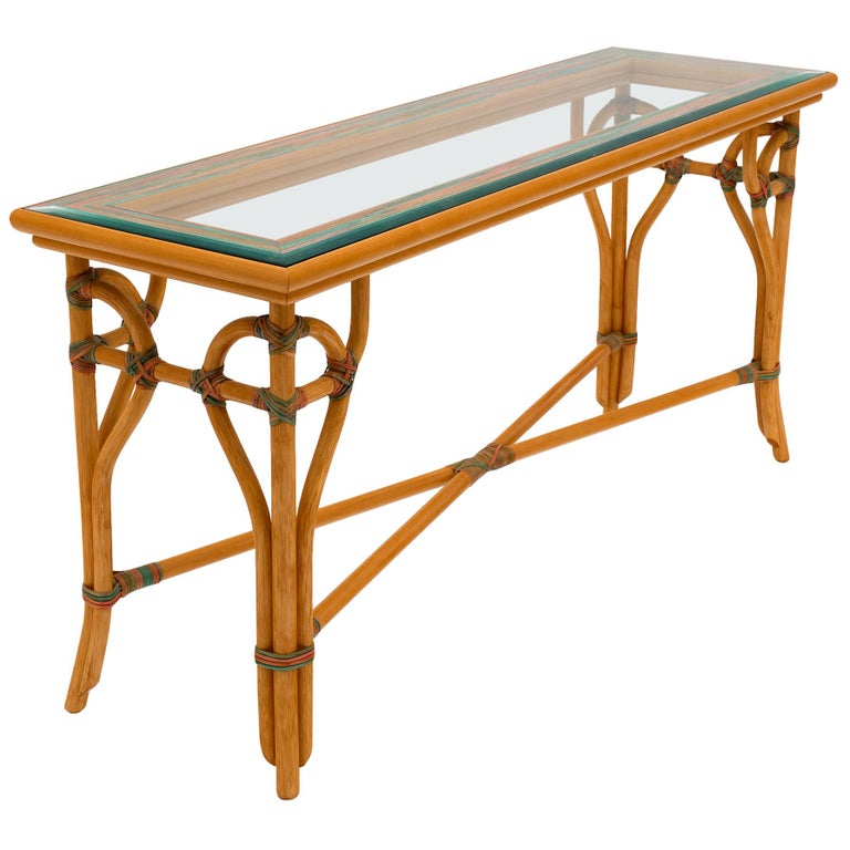 Polychrome Wicker French Console Table For Sale at 1stDibs | wicker ...