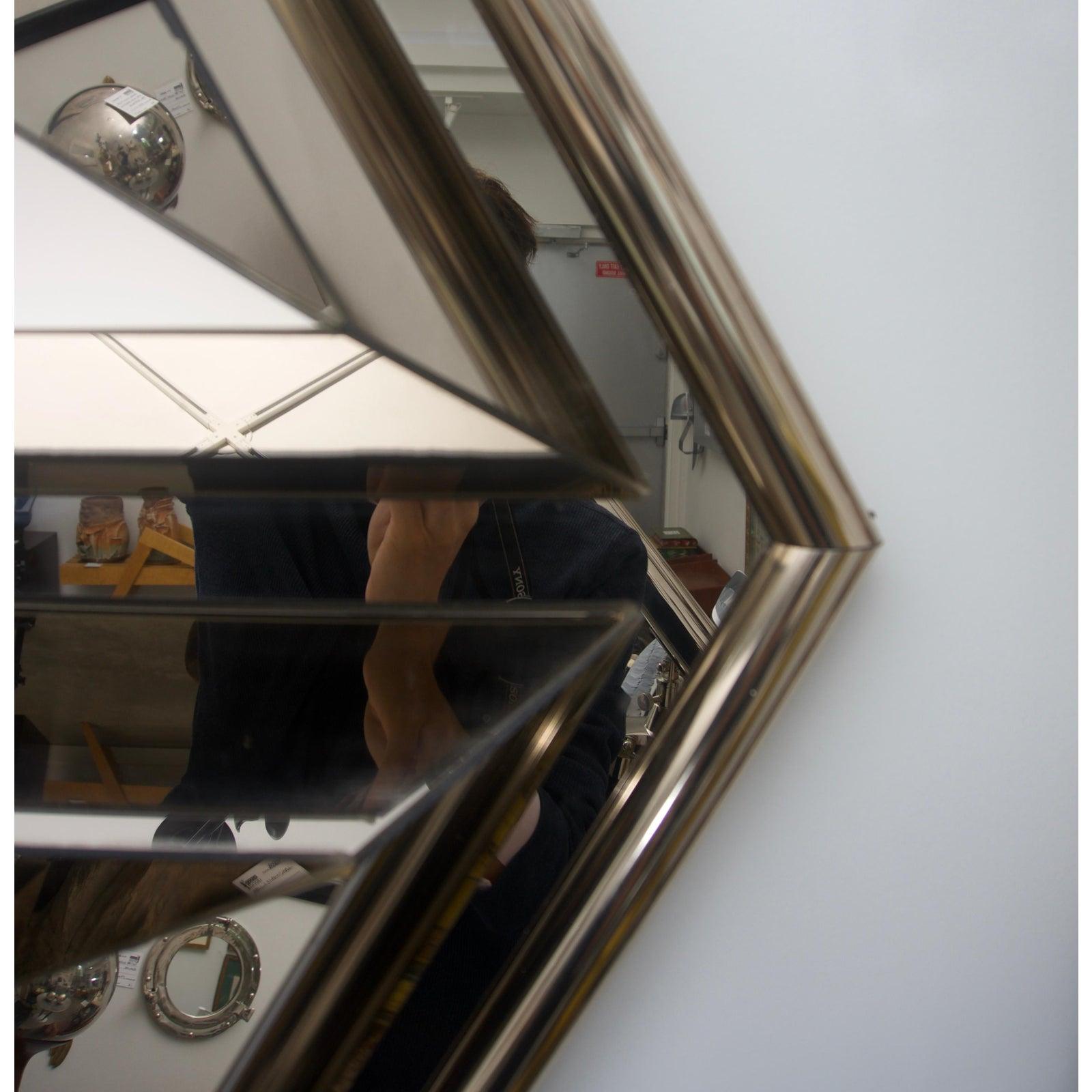 Polygon Form Wall Mirror with Bronze Coloration at 1stDibs