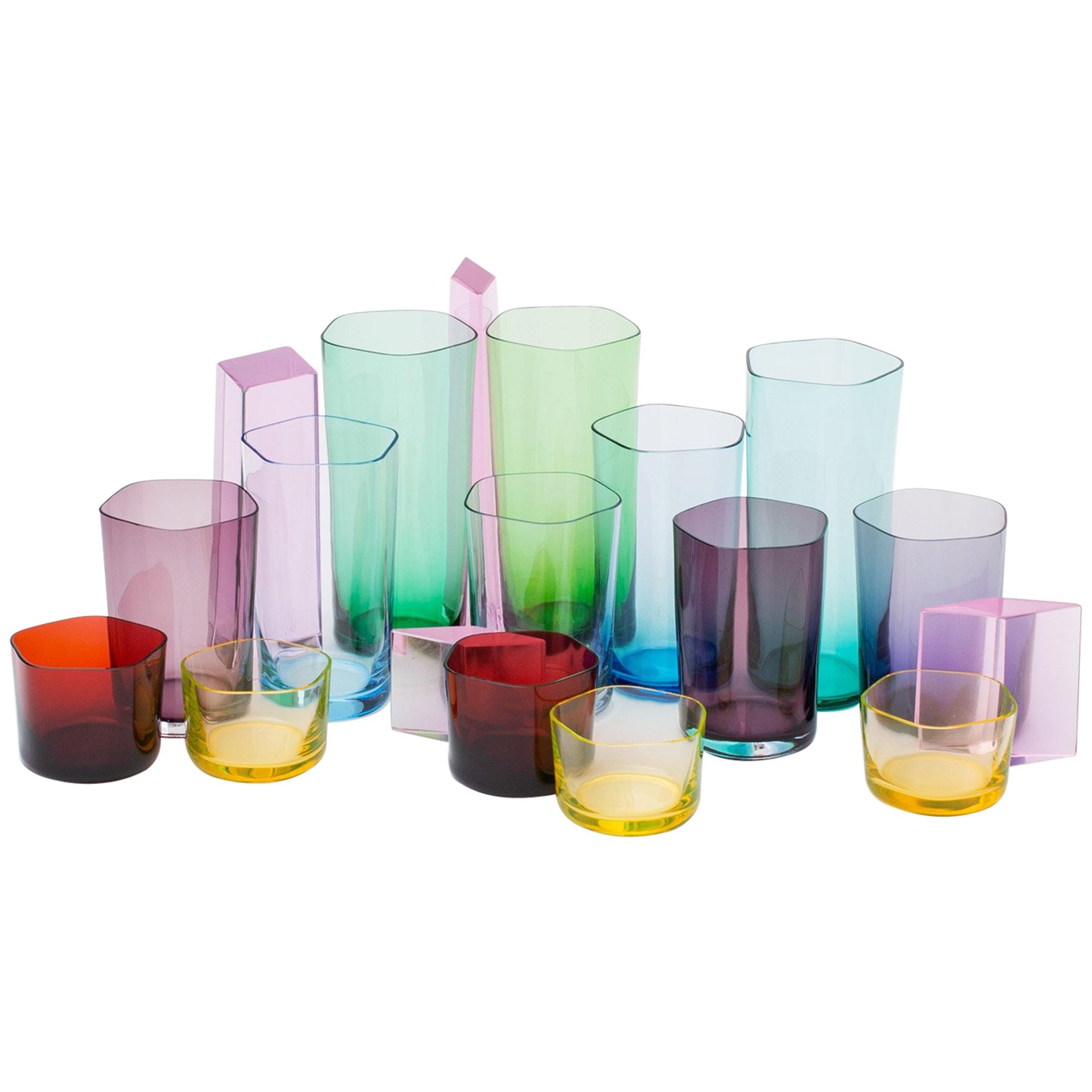 Polygon Glassware by Omer Arbel for OAO Works, Geometric Blown Glass Sculpture For Sale at 1stDibs