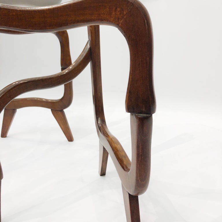 Polymorphic Teak Glass Side Tables 1950s Midcentury Italian Vintage ...