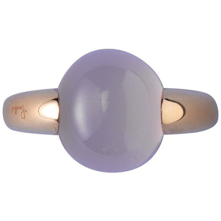 Pomellato 18 Carat Rose Gold Ring with a Cabochon Cut Chalcedon at 1stDibs
