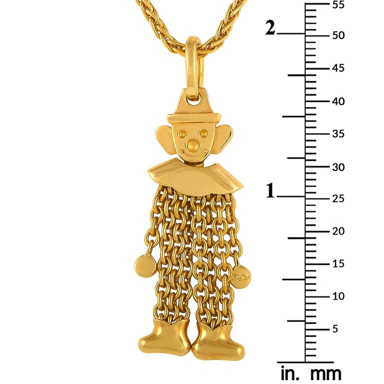 Pomellato 18 Karat Yellow Gold Clown Pendant Necklace at 1stDibs