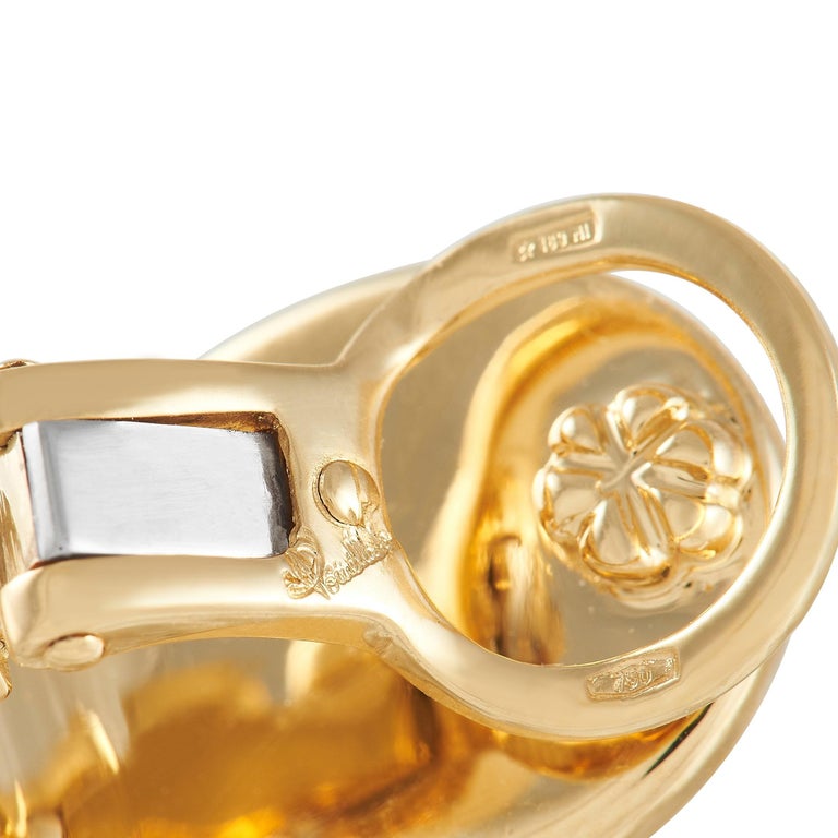 Pomellato 18K Yellow Gold Diamond and Tourmaline Clip-On Earrings For ...