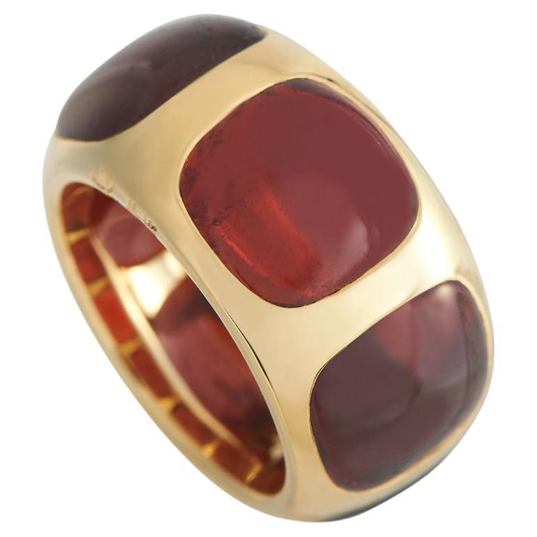 Pomellato Yellow Gold 18k, Diamonds and Garnet Cabochon Chimera Ring ...