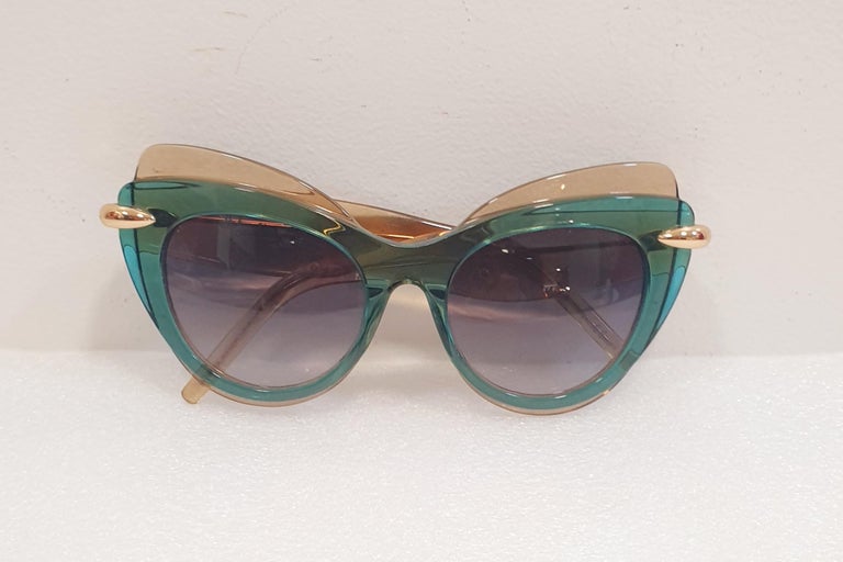 Pomellato 51MM Double Cat Eye Sunglasses For Sale at 1stDibs