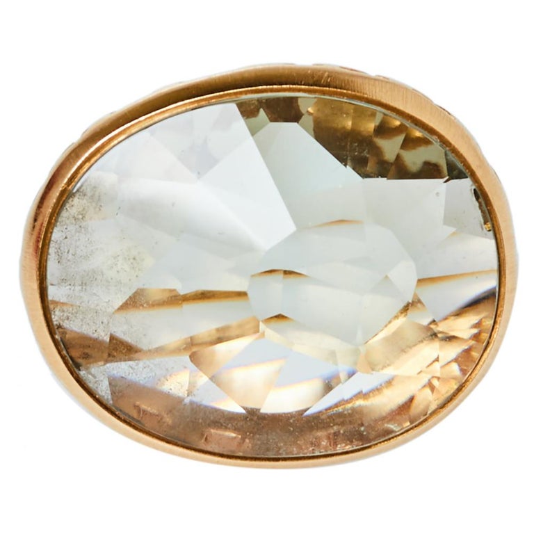 Pomellato Arabesque Prasiolite Quartz 18K Rose Gold Cocktail Ring Size ...
