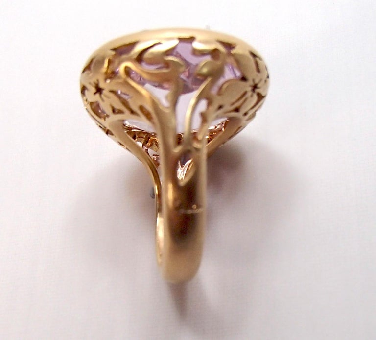 Pomellato Arabesque 18kt Rose Gold and Amethyst Cocktail Ring size 51 ...