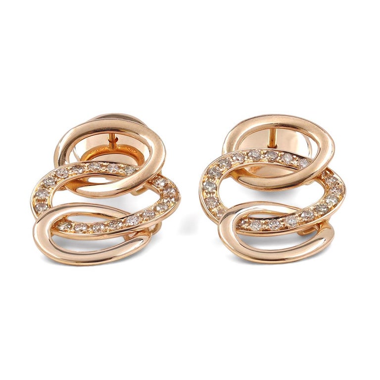 Pomellato Brera Rose Gold Diamond Earrings at 1stDibs