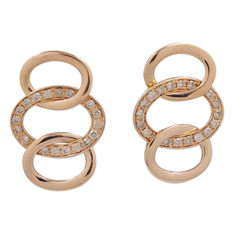 Pomellato Brera Rose Gold Diamond Earrings at 1stDibs