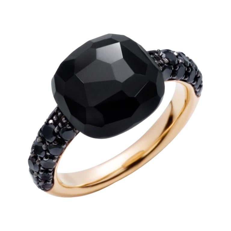 Pomellato Capri 18 Karat Gold Black Diamonds and Onyx Ring at 1stDibs ...