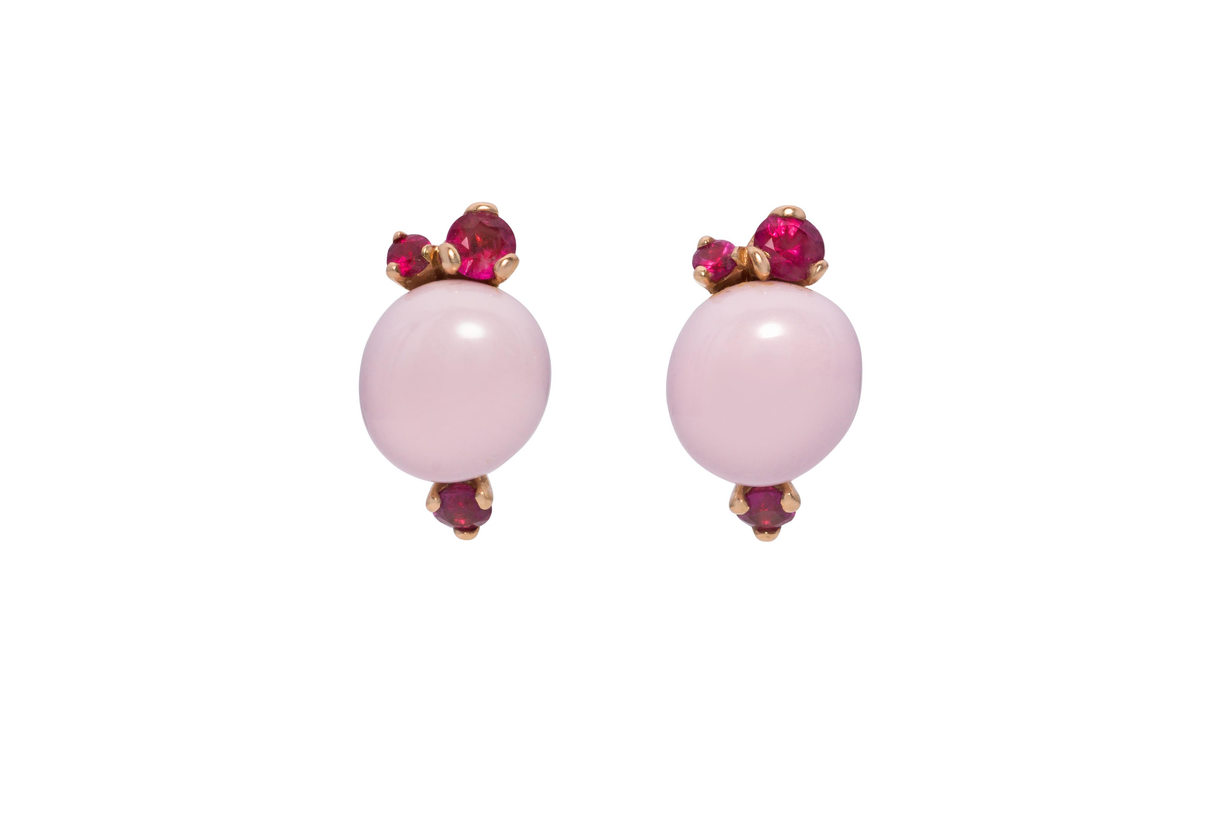 Pomellato Capri 18 Karat Gold Ceramic Ruby Dangle Day/Night Earrings c ...