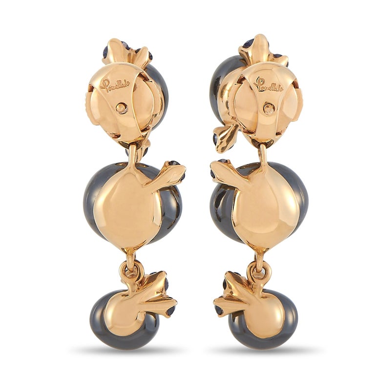 Pomellato Capri 18K Yellow Gold Ceramic and Sapphire Drop Earrings at ...