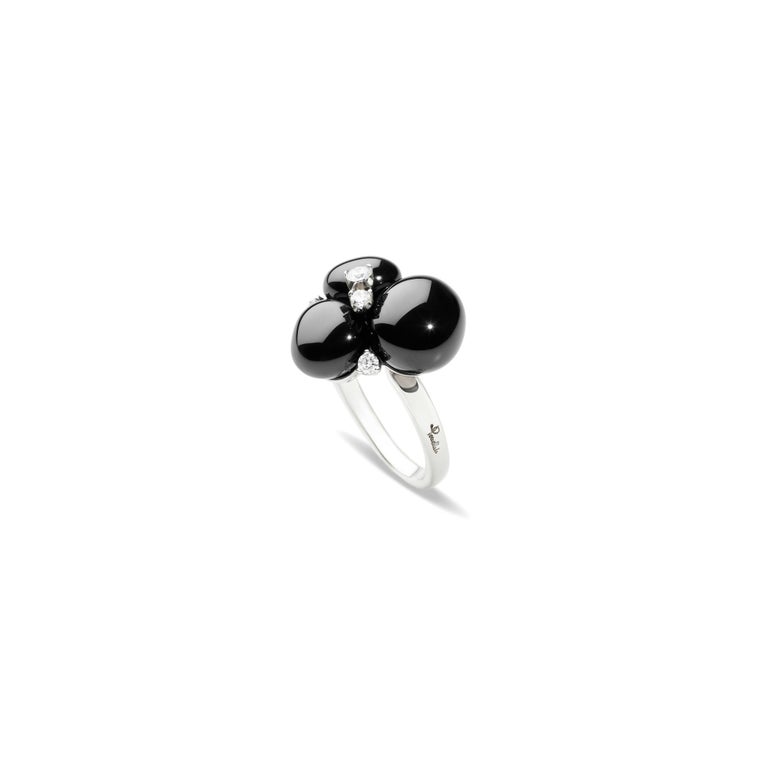 Pomellato Capri Black Ceramic and 18 Karat White Gold Ring at 1stDibs
