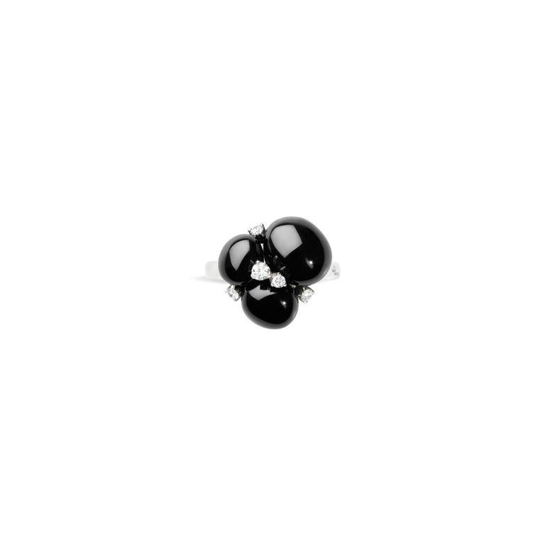Pomellato Capri Black Ceramic and 18 Karat White Gold Ring at 1stDibs