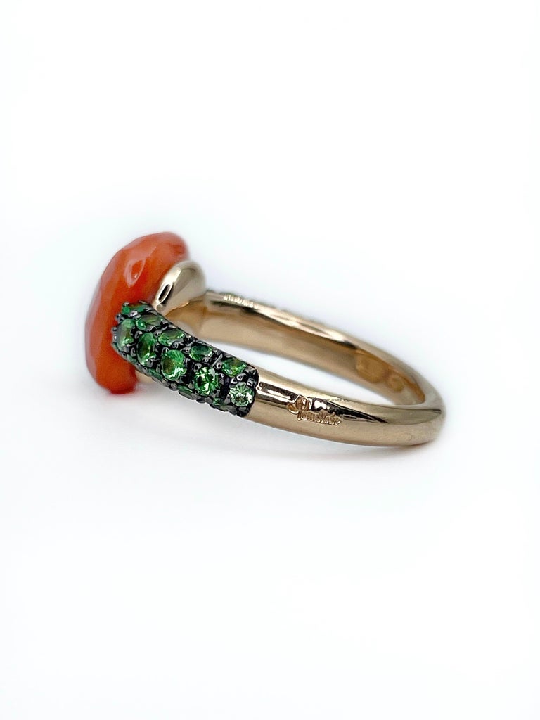 Pomellato Capri Collection 18K Gold Coral Tsavorite Garnet Cocktail ...
