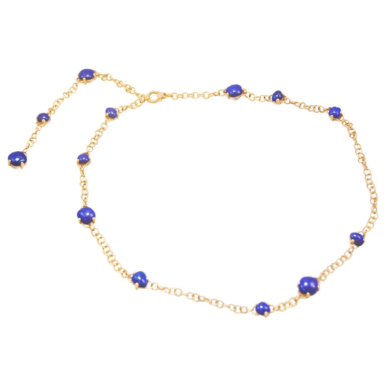 Pomellato Capri Rose 18 Karat Gold Chain with Lapislazuli and Rock ...