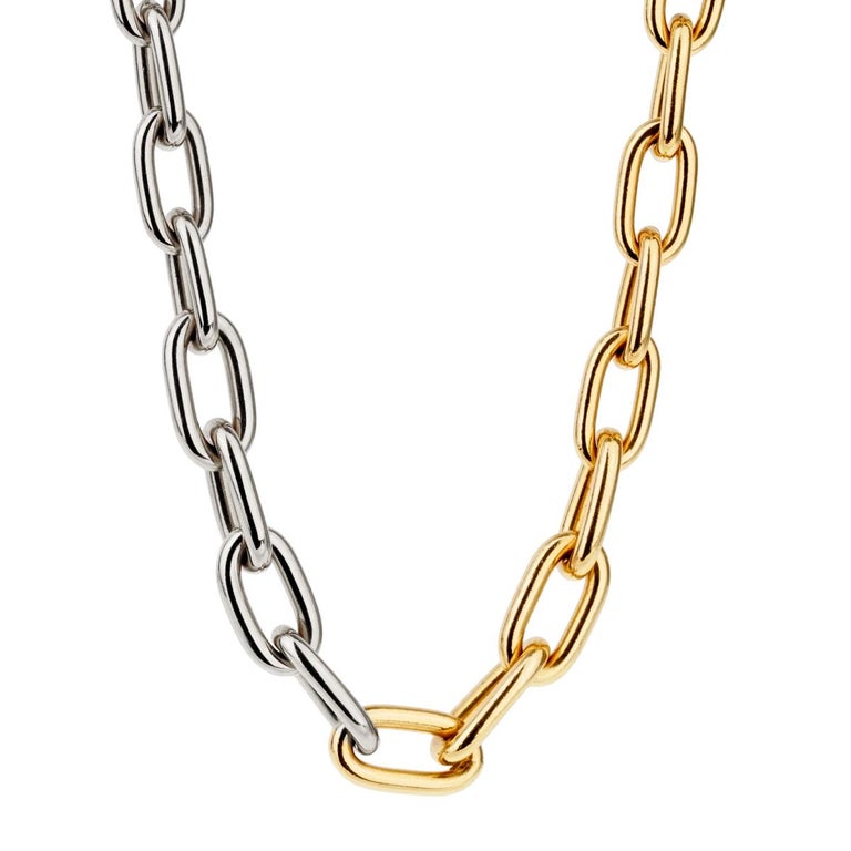Pomellato Chain Link Two Tone Gold Necklace at 1stDibs | two tone gold ...