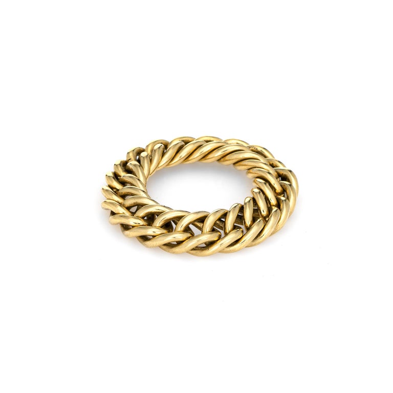 Pomellato Chain Ring Cuban Link Estate 18k Yellow Gold Fine Jewelry at ...