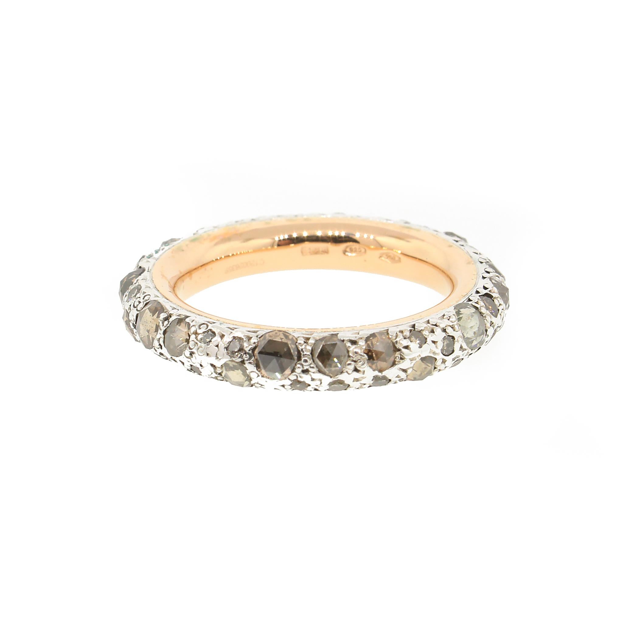 Pomellato Diamond Tango Ring in Two-tone Gold and Silver For Sale at ...