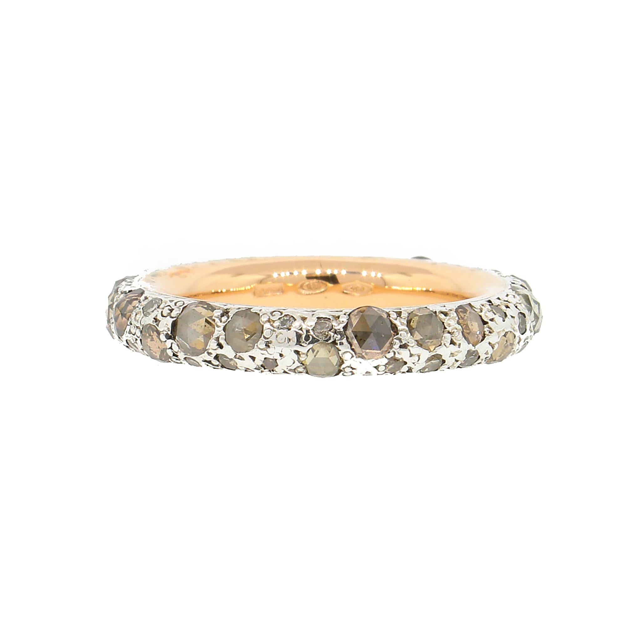 Pomellato Diamond Tango Ring in Two-tone Gold and Silver For Sale at ...