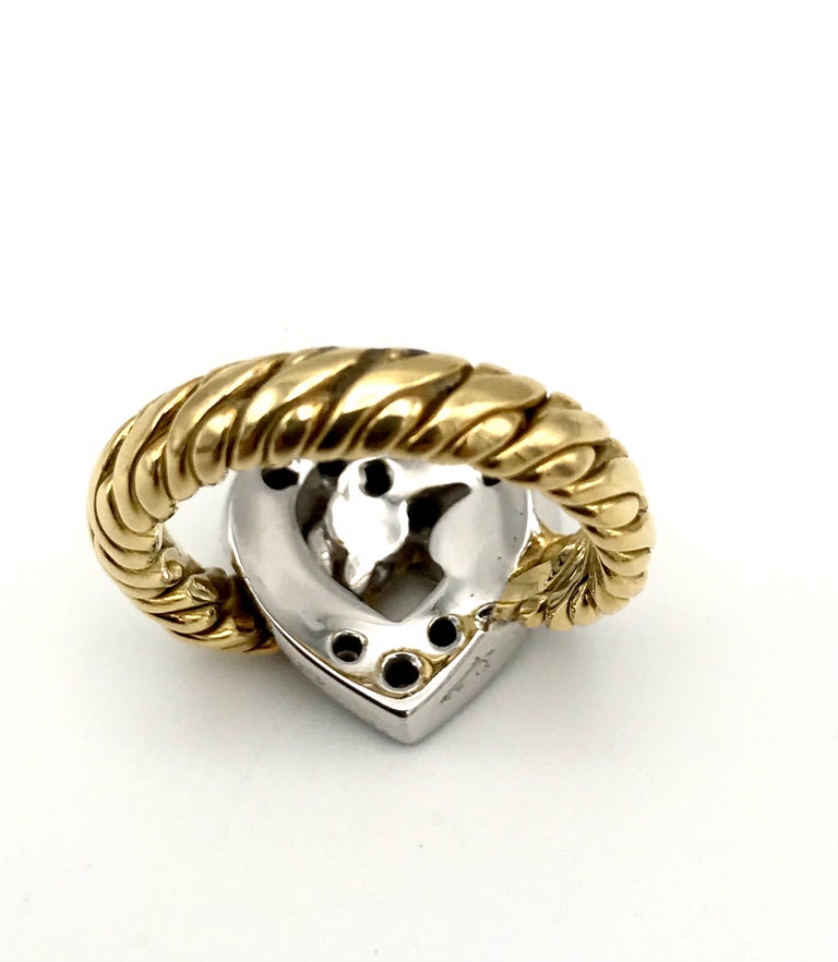 Pomellato Diamond Yellow White Gold Heart Ring at 1stDibs