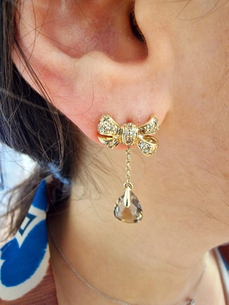 Pomellato Forever Collection Earrings Gold, Diamonds and Quarz For Sale ...