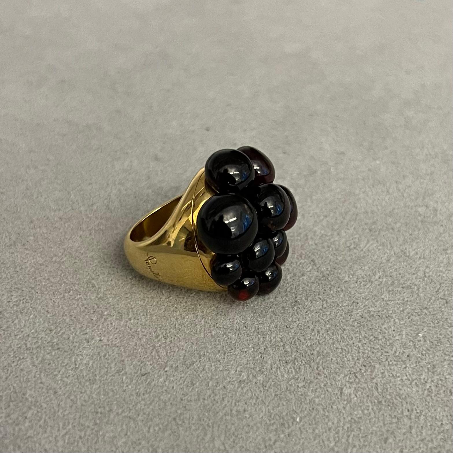 Pomellato Garnet Yellow Gold Mora Ring, Circa 1980 at 1stDibs