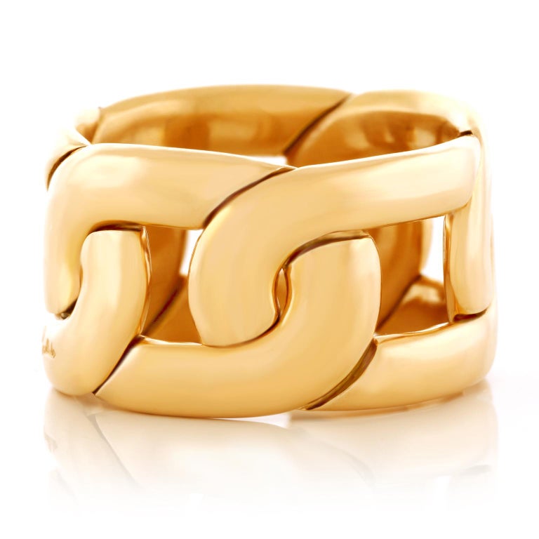 Pomellato Gold Chain Motif Ring For Sale at 1stDibs