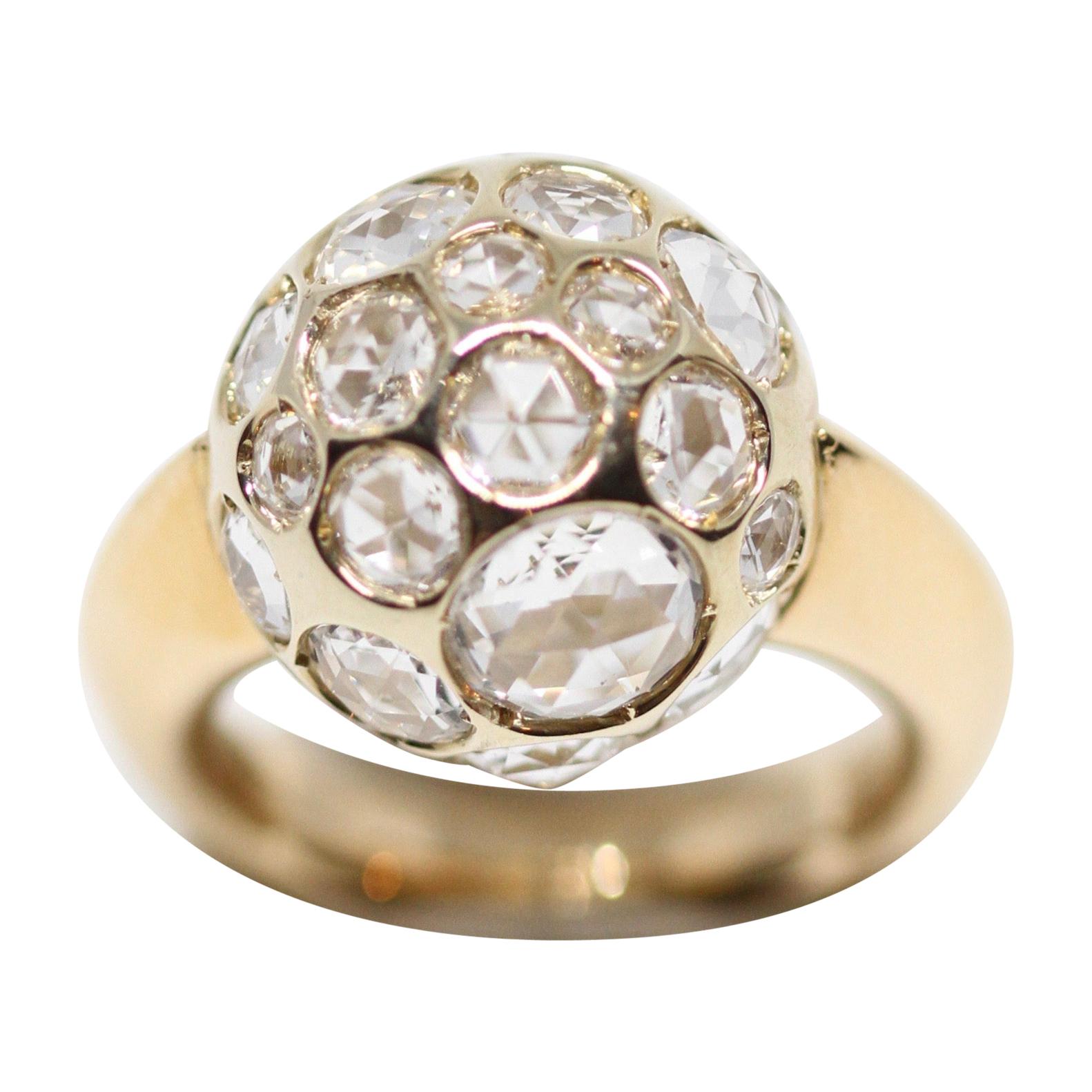 POMELLATO Tango RING Rose gold with icy diamonds, pink and orange ...