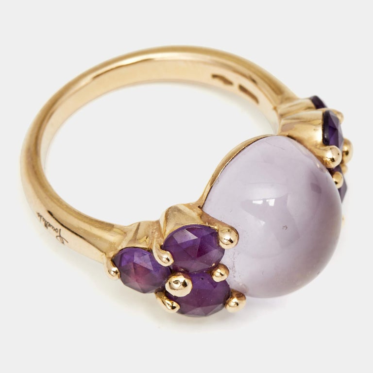 Pomellato Luna Amethyst 18K Rose Gold Ring Size 54 For Sale at 1stDibs