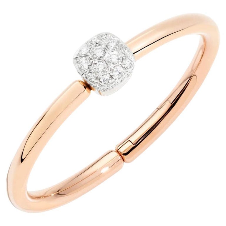 Pomellato Nudo 18k Rose Gold Diamond Bracelet For Sale at 1stDibs
